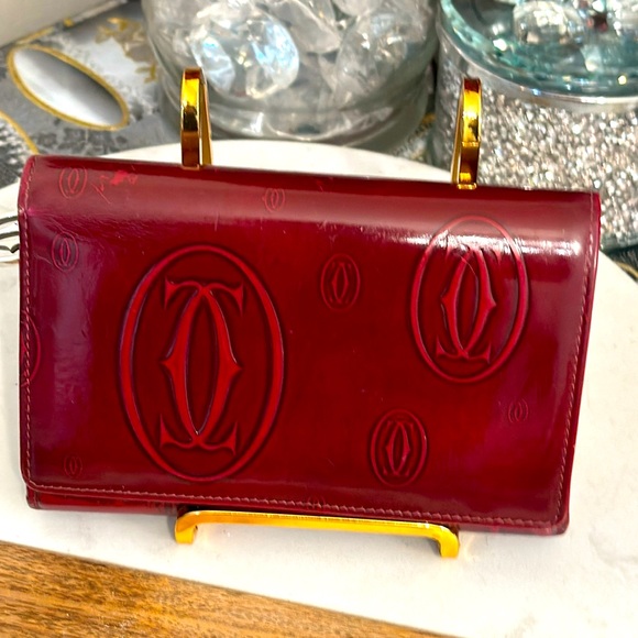 Cartier | Bags | Cartier Logo Zipper Wallet The Must De Cartier A ...